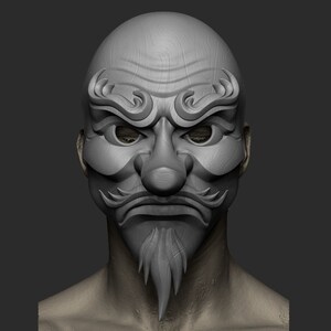 Unpainted Japanese Tengu Oni Demon Mask Handcrafted Cosplay Accessory ...