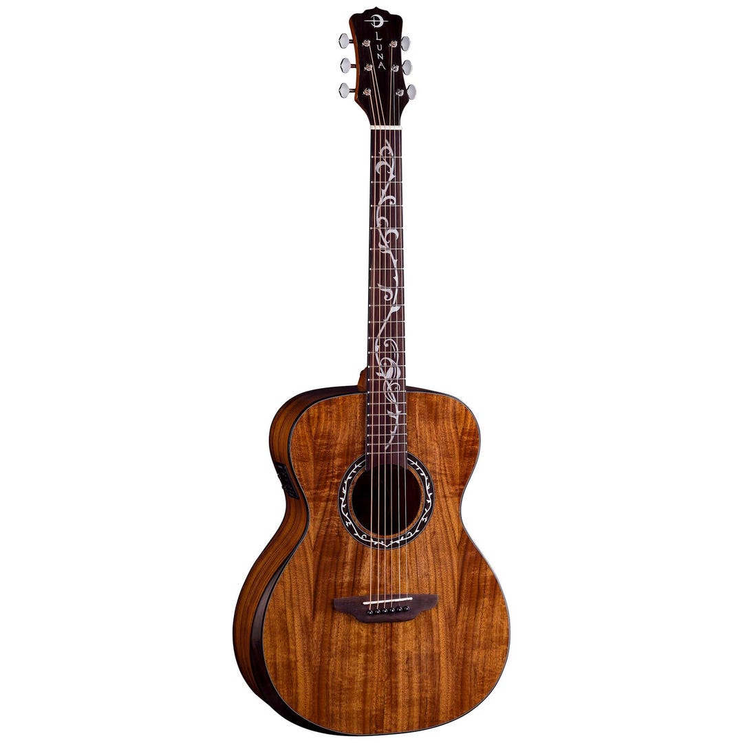 Vineyard Koa Bevel Folk Acoustic Electric Fishman Preamp Strings D ...