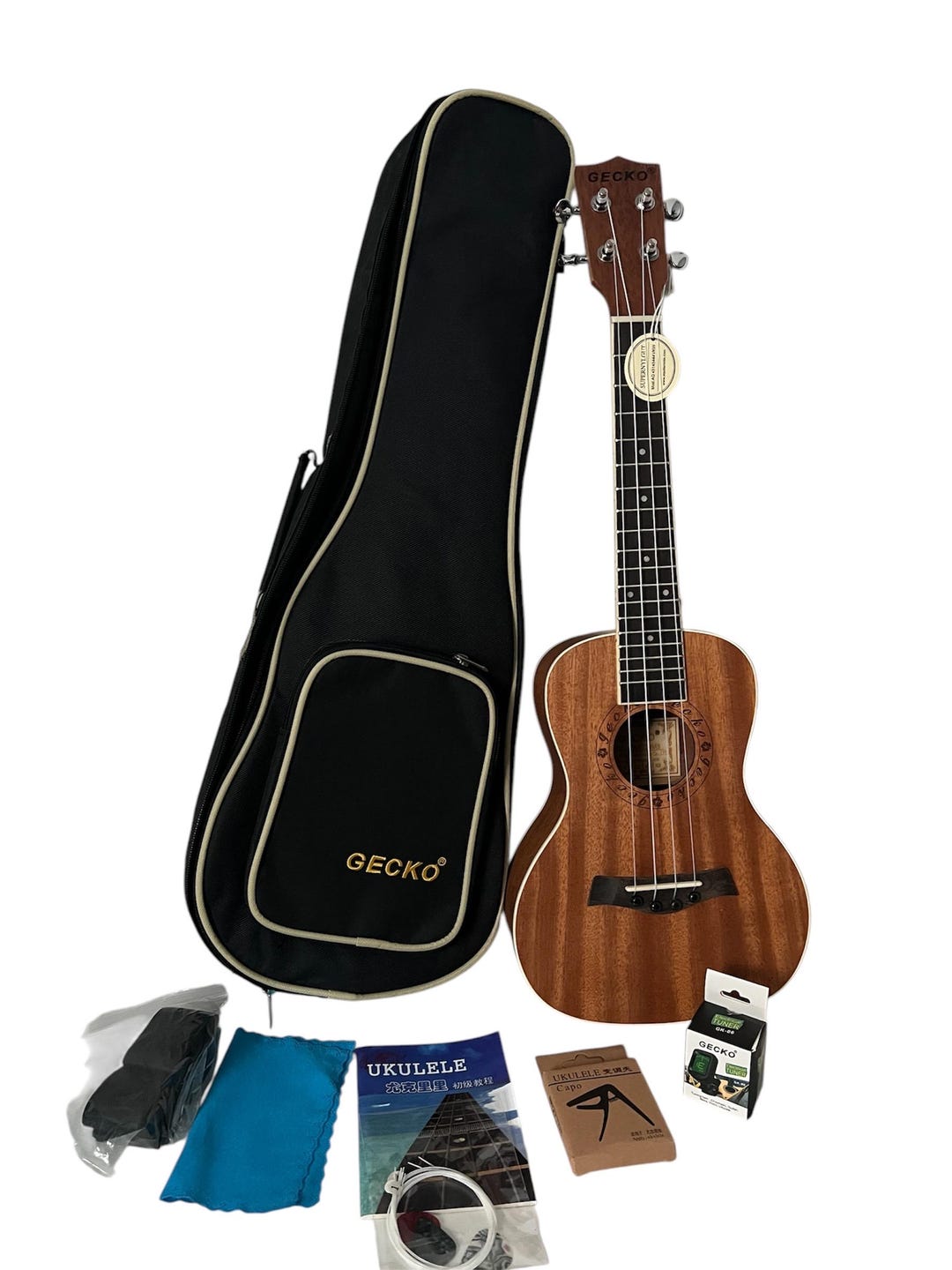 Ukulele Natural Concert Gecko Ukulele Starter Kit Complete Beginner ...