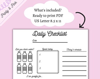 Daily Checklist Printable, Daily Routine Printable, Printable To-do ...