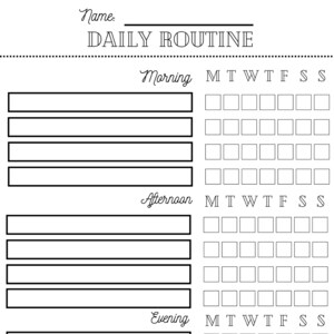Daily Checklist Printable, Daily Routine Printable, Printable To-do ...