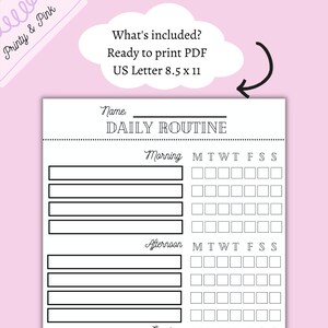 Daily Checklist Printable, Daily Routine Printable, Printable To-do ...