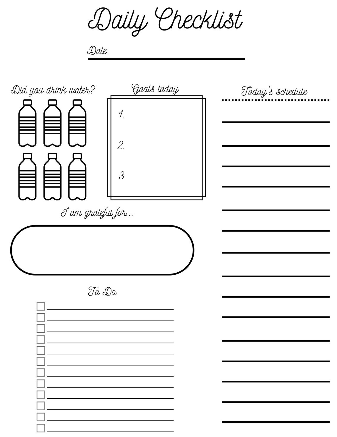 Daily Checklist Printable, Daily Routine Printable, Printable To-do ...