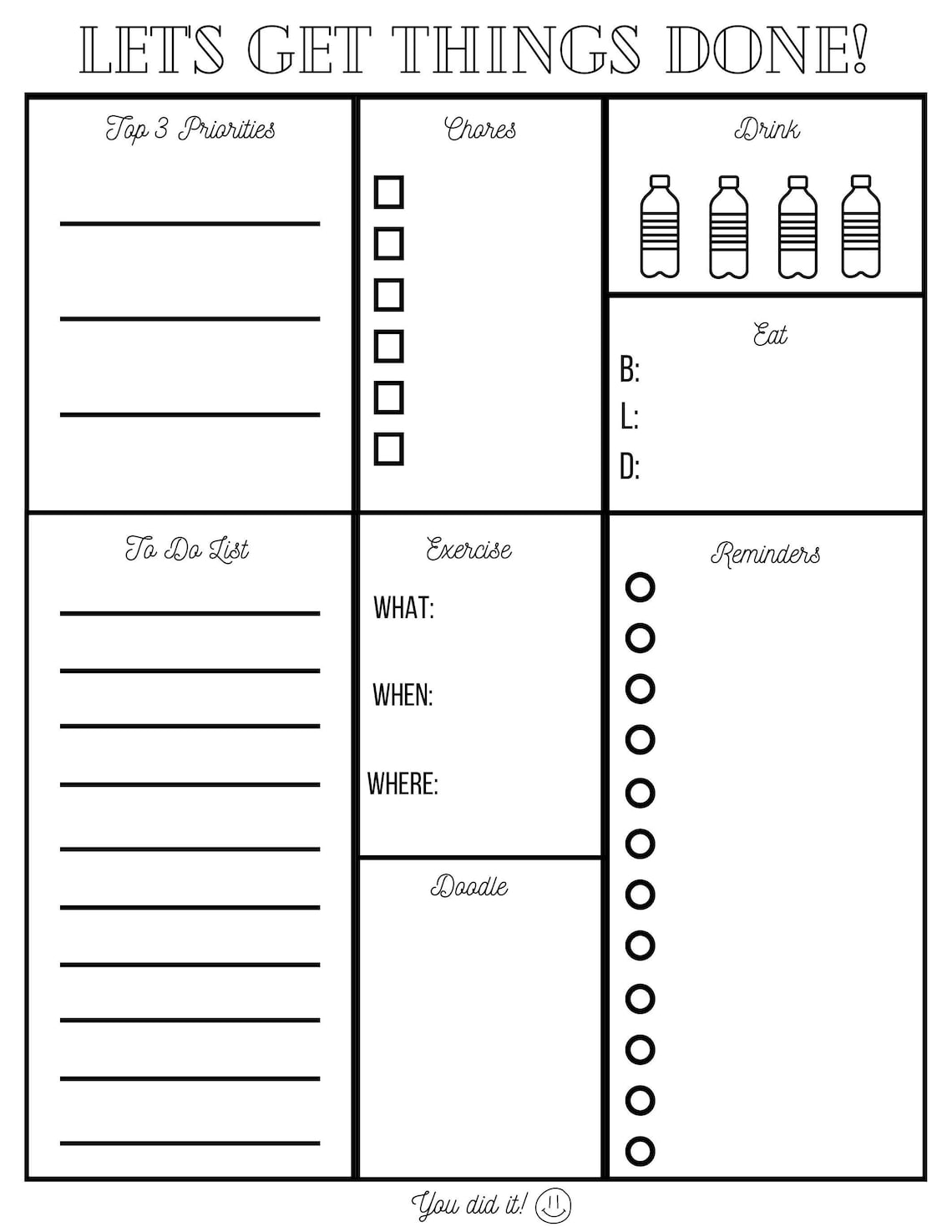 Daily Checklist Printable, Daily Routine Printable, Printable To-do ...