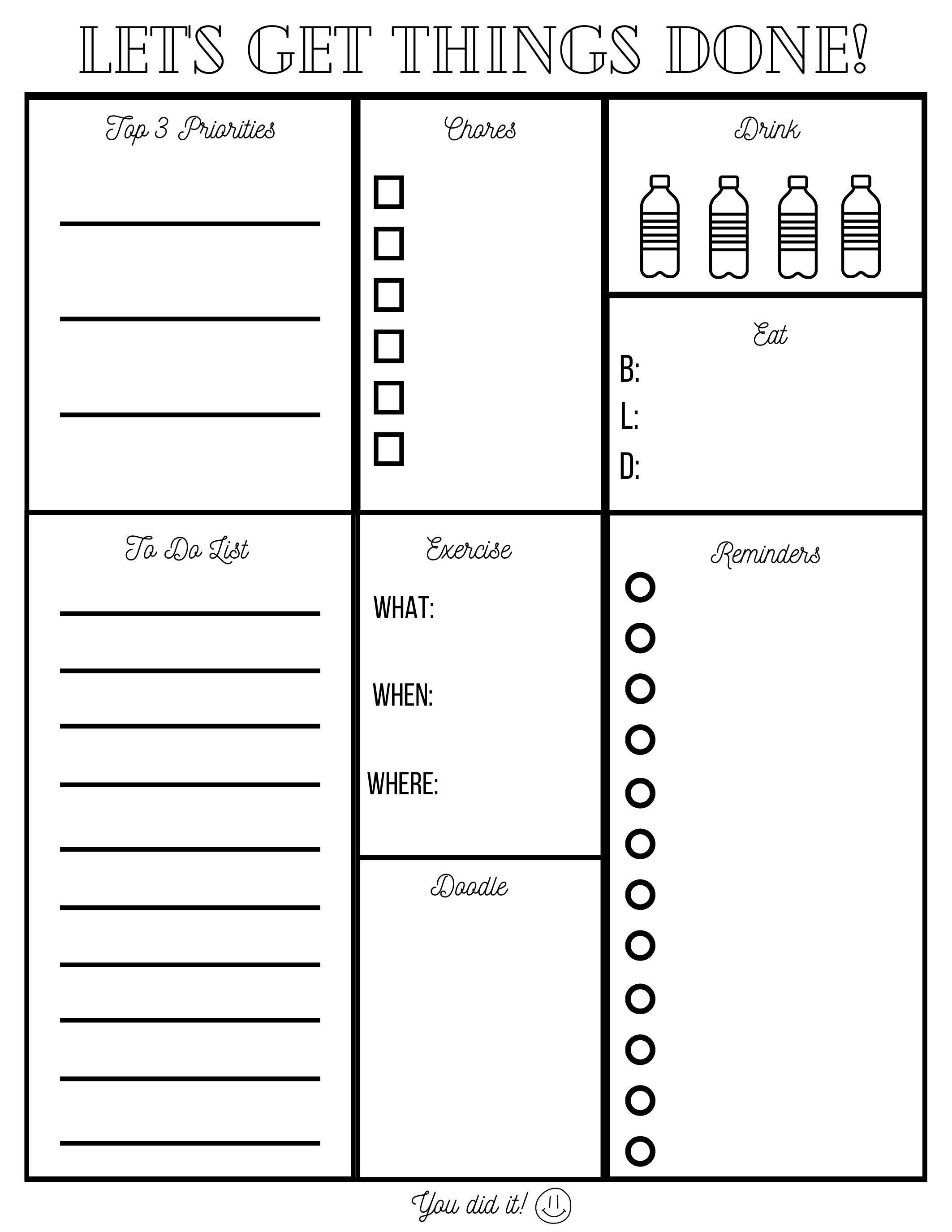 Daily Checklist Printable, Daily Routine Printable, Printable To-do ...