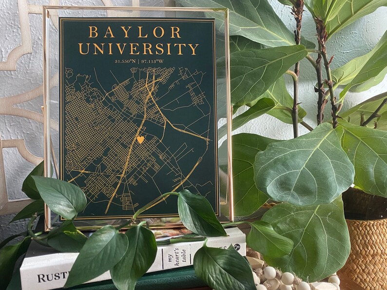 Baylor University Digital Street Maps With Coordinates - Etsy