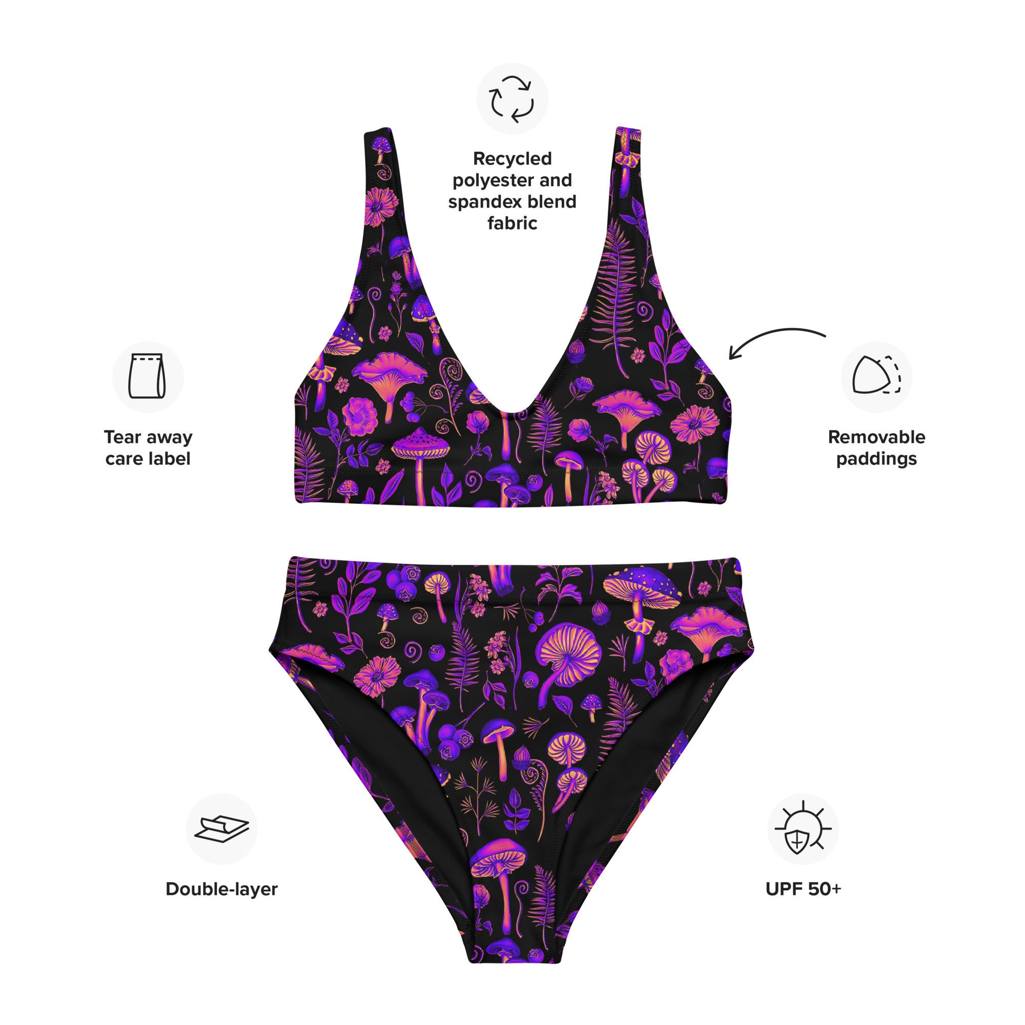 Psychedelic Mushroom Bikini Festival Outfit Rave Swimsuit - Etsy