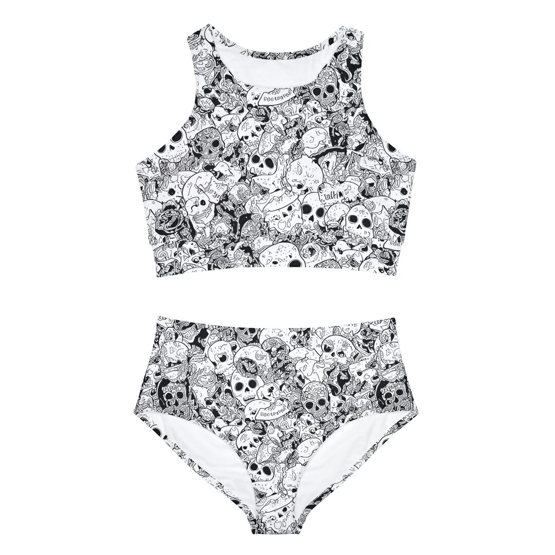 Gothic Bikini Witchy Swimsuit High Waisted Festival Outfit Rave Outfit ...