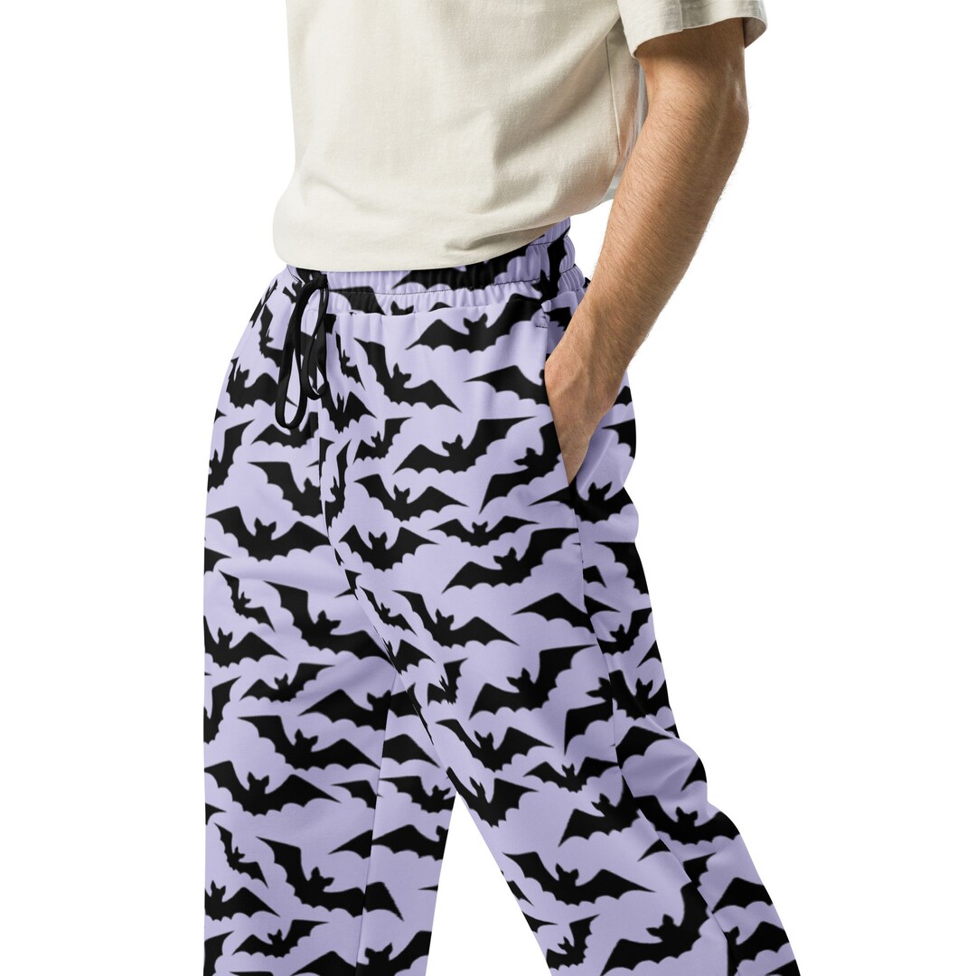 Whimsigoth Spooky Season Wide-leg Joggers girly Halloween Bat Pants ...