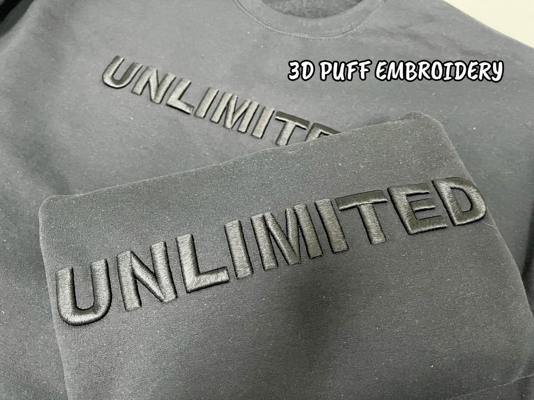 Custom 3D Puff Embroidered Sweatshirt | Personalized Crewneck or Hoodie ...