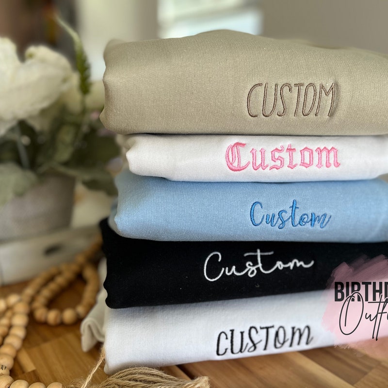 Custom Embroidered Sweatshirt - Etsy