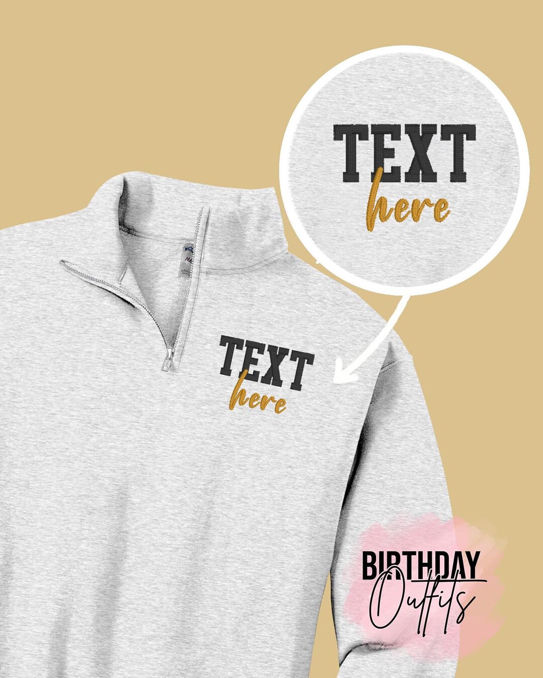 Custom Quarter Zip Monogram Sweatshirt, Monogram Quarter Zip, Monogram ...