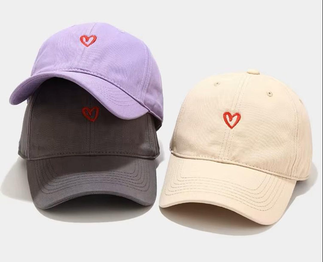 Heart Embroidered Hat - Unique Gift Idea, Custom Baseball Cap ...