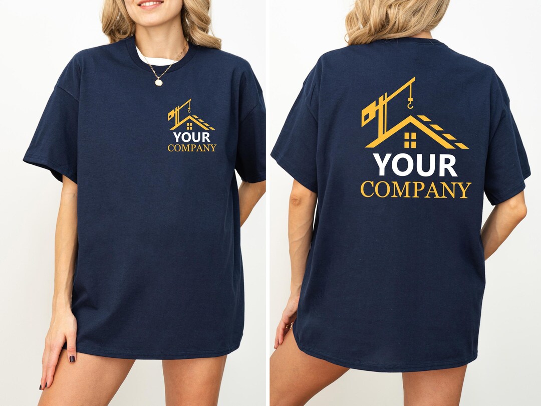 Custom Company Logo T-shirts, Personalized Double Sided Print - Etsy