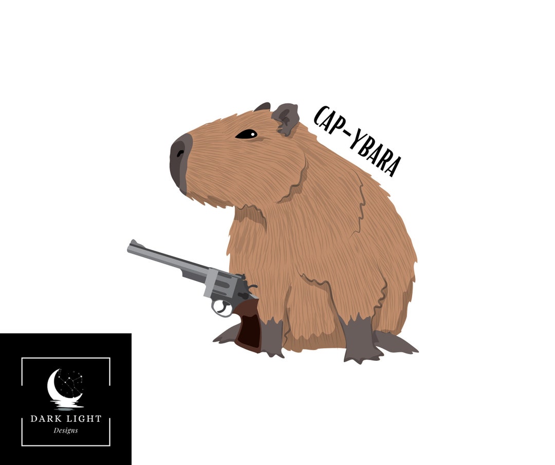 Cartoon Capybara With Pistol Digital Design - Etsy