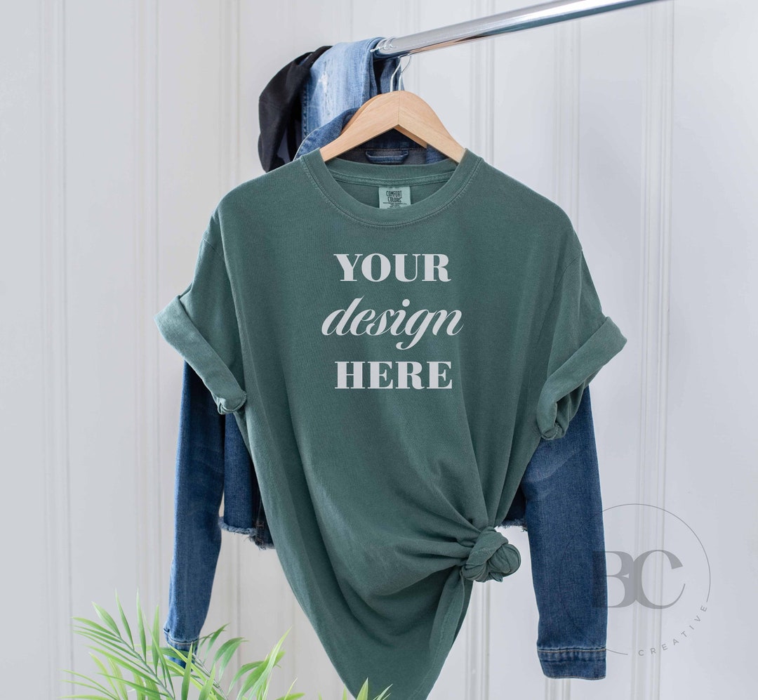 Comfort Colors Mockup Blue Spruce | 1717 Mockup | 1717 Blue Spruce ...