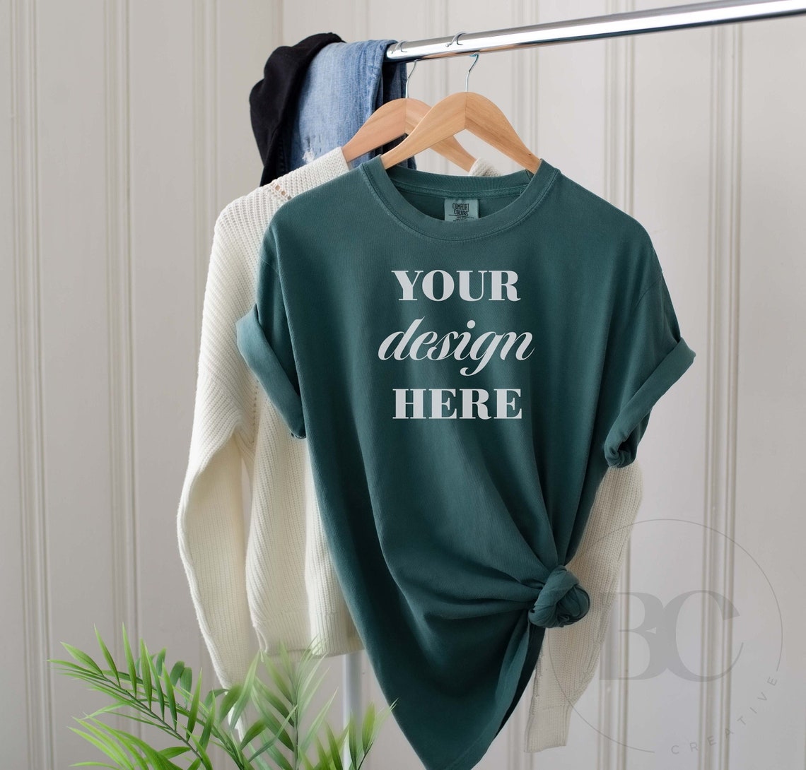 Comfort Colors Mockup Blue Spruce | 1717 Mockup | 1717 Blue Spruce ...