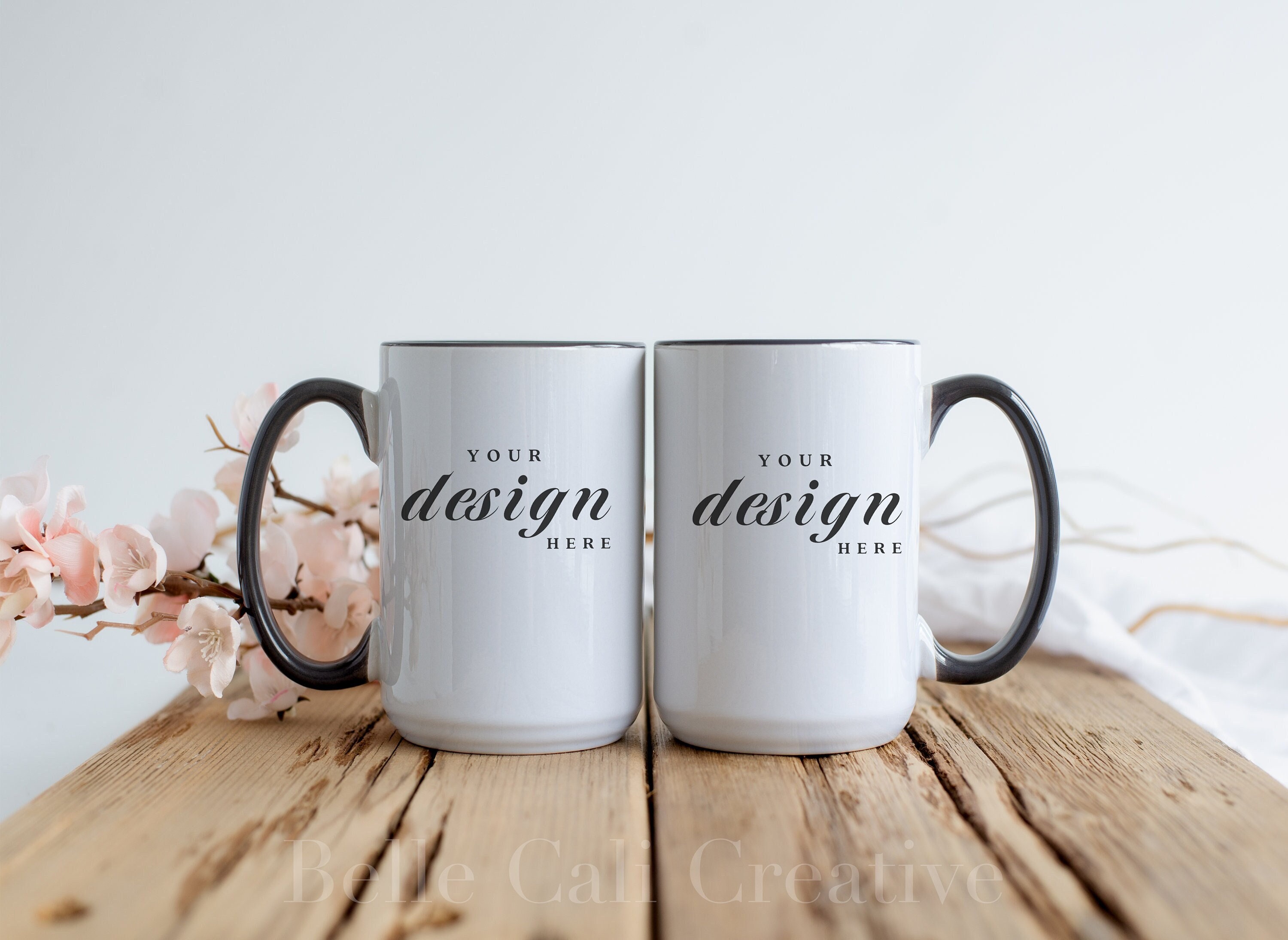 15 Oz Black Mug Mockup | Two Mugs Mockup | Front Back Mug Mockup ...