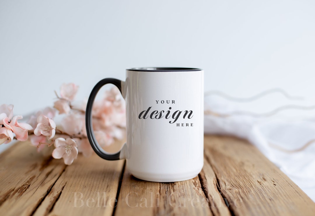 15 Oz Black Mug Mockup | Spring Mug Mockup | Mug Mockup | Bridal Mug ...