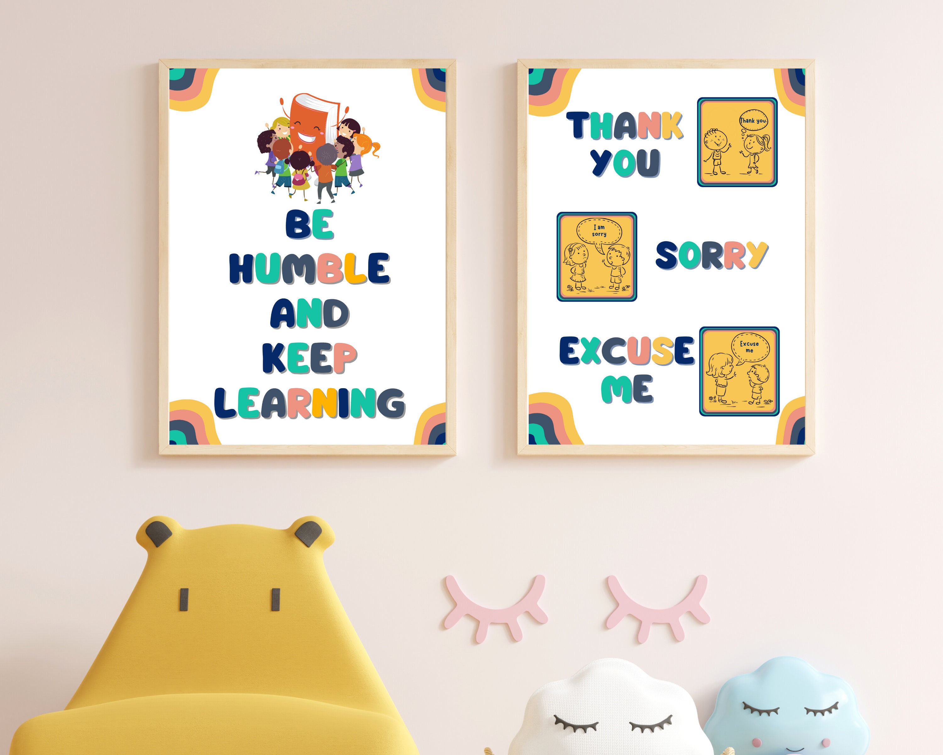 Kids Room Décor Good Manners Poster Digital Wall Art Bundle for Kids ...