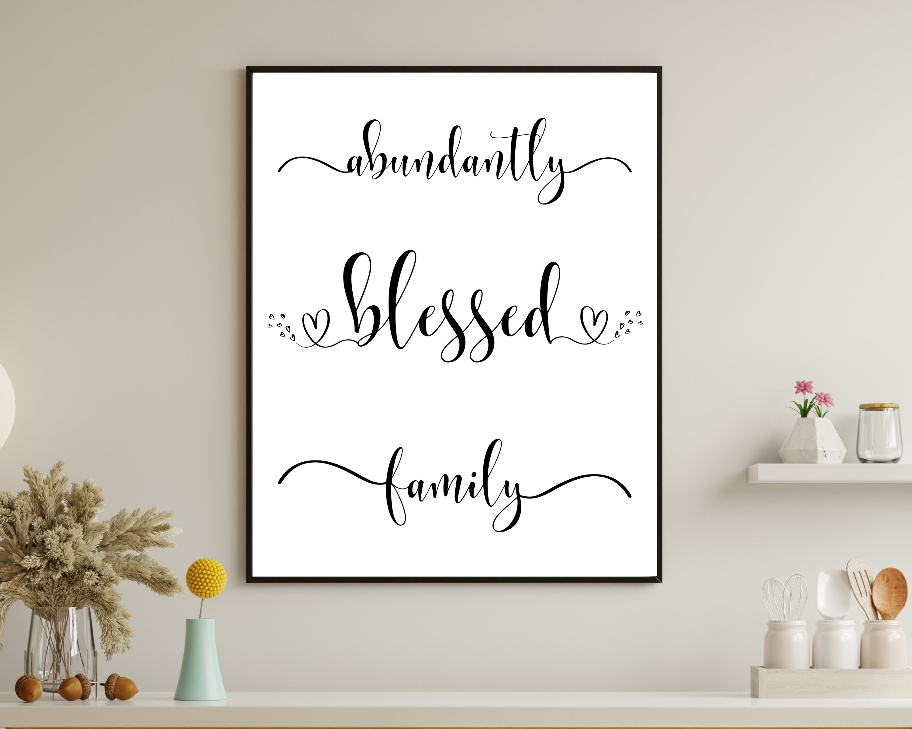 Blessed Wall Art Bible Verse Digital Print Christian Home Decor Faith ...