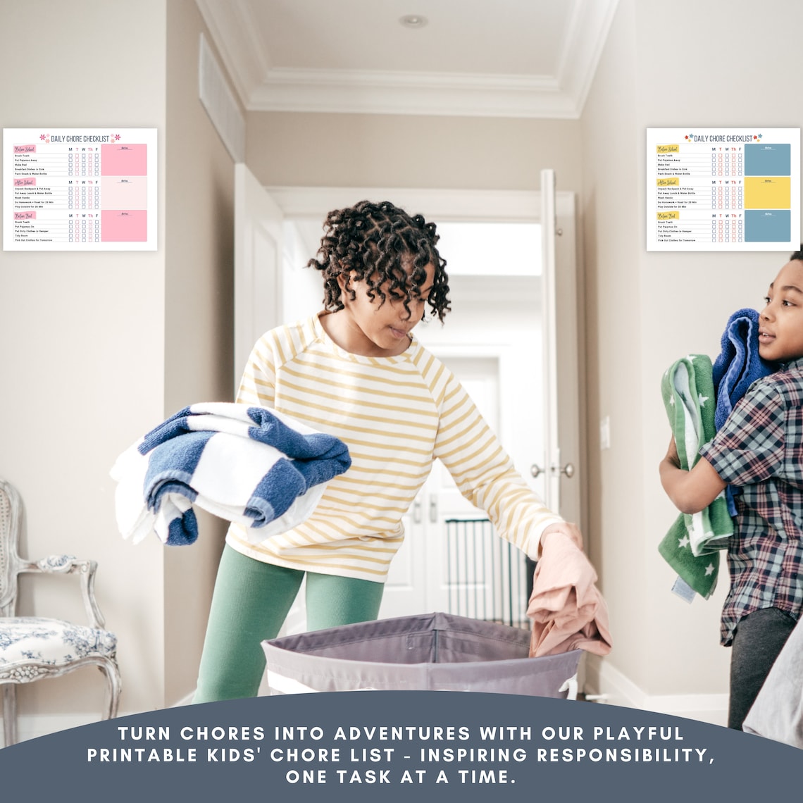 Kids Daily Routine Chore Chart Printable Kids Daily School Checklist ...