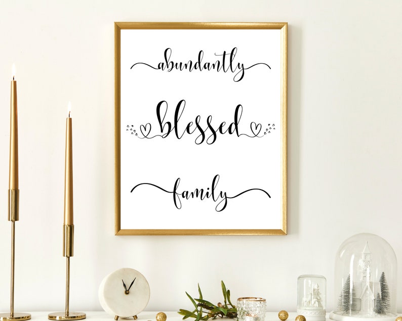 Blessed Wall Art Bible Verse Digital Print Christian Home Decor Faith ...