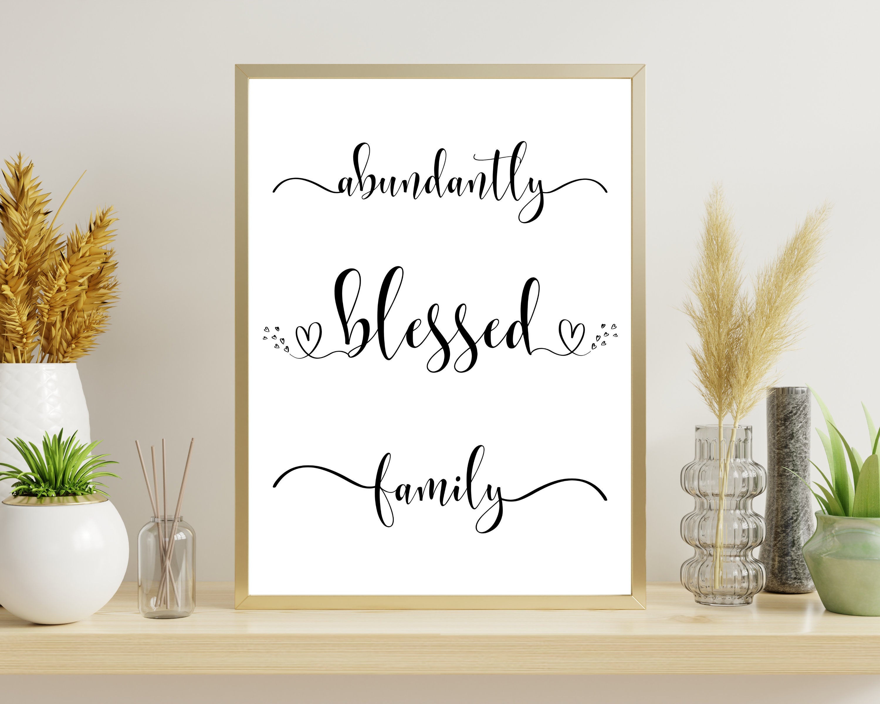 Blessed Wall Art Bible Verse Digital Print Christian Home Decor Faith ...