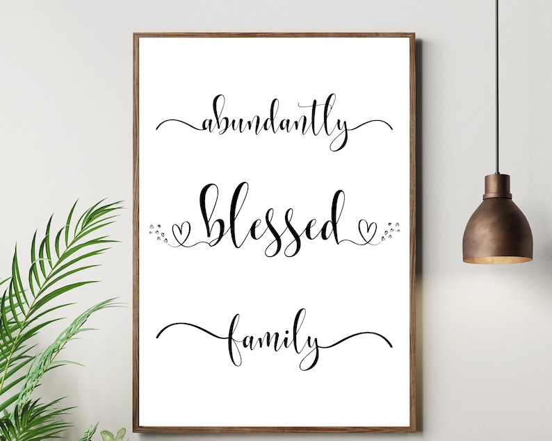 Blessed Wall Art Bible Verse Digital Print Christian Home Decor Faith ...
