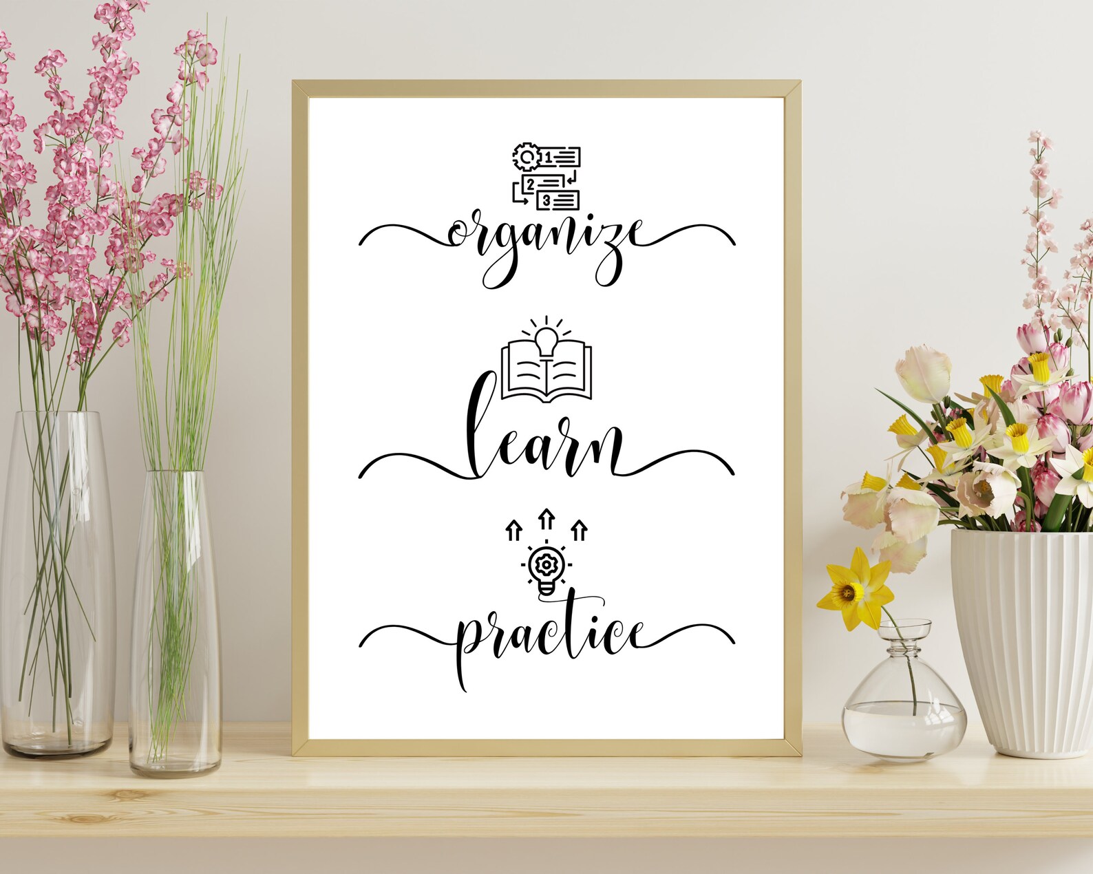 Motivational Art Organize, Learn Practice Instant Download Printable ...