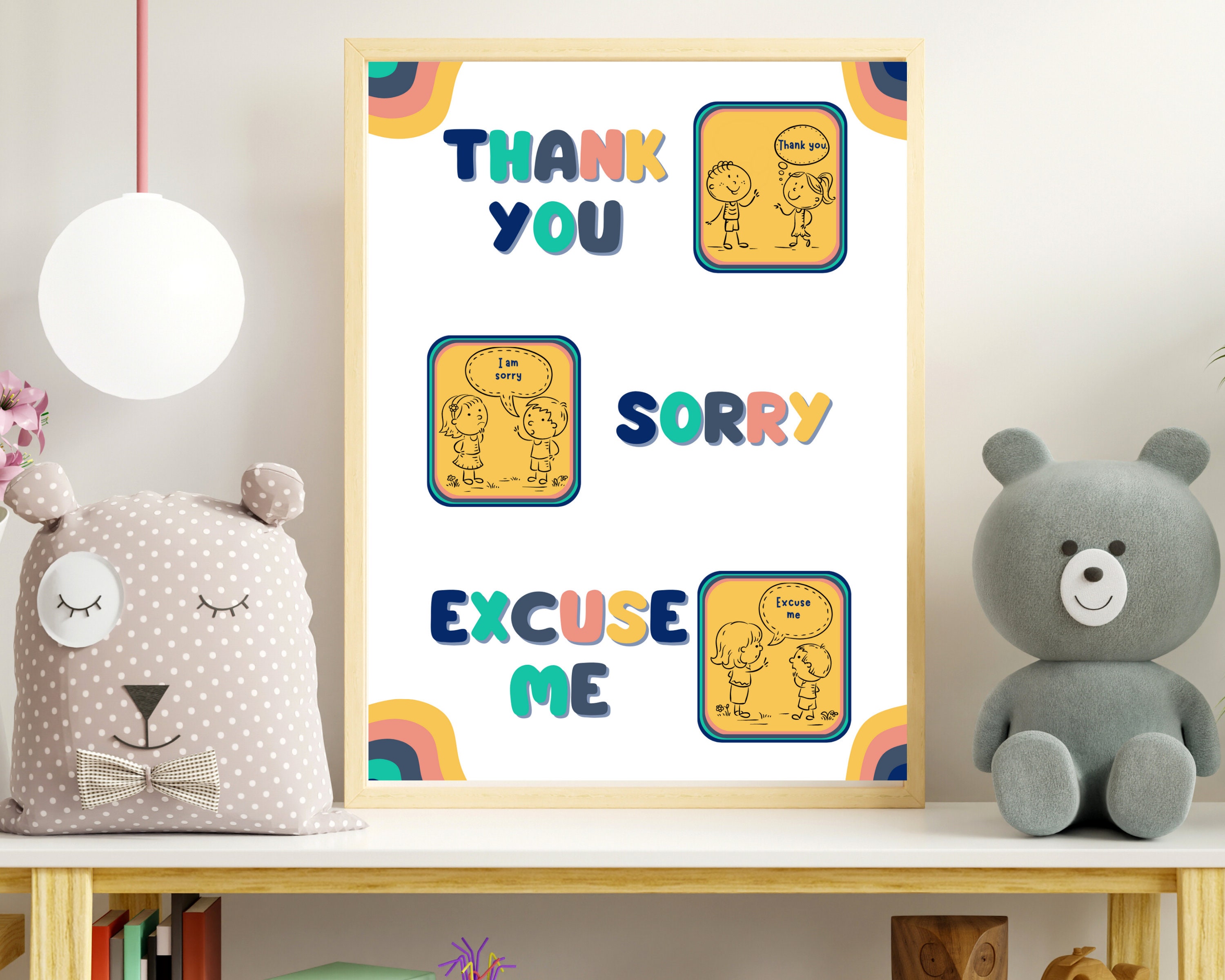 Kids Room Décor Good Manners Poster Digital Wall Art for Kids Manners ...
