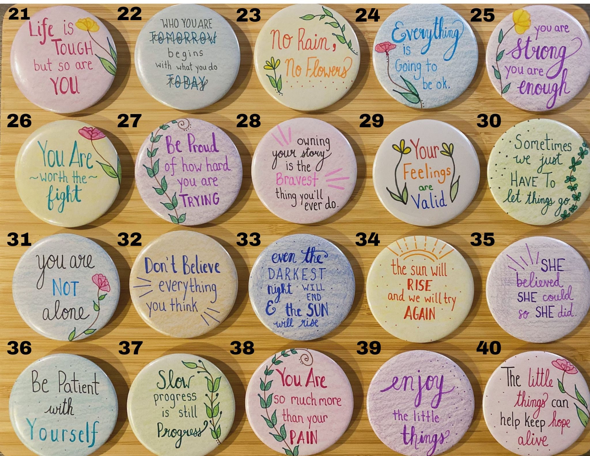 Handcrafted Button With Hopeful Quote - Etsy