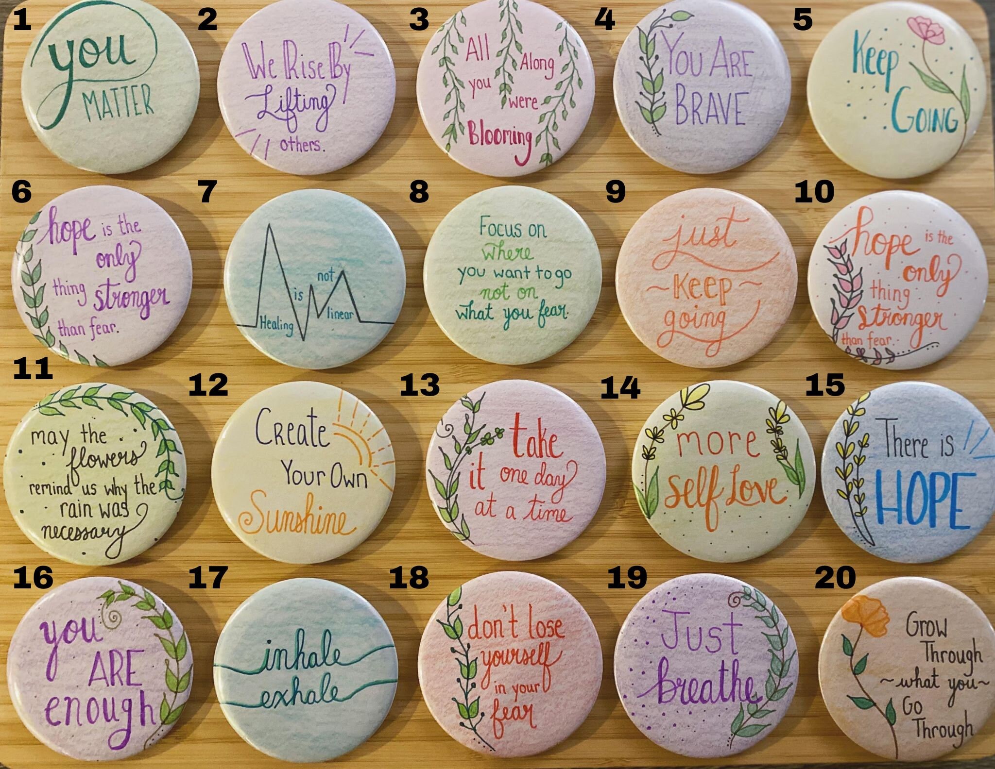 Handcrafted Button With Hopeful Quote - Etsy