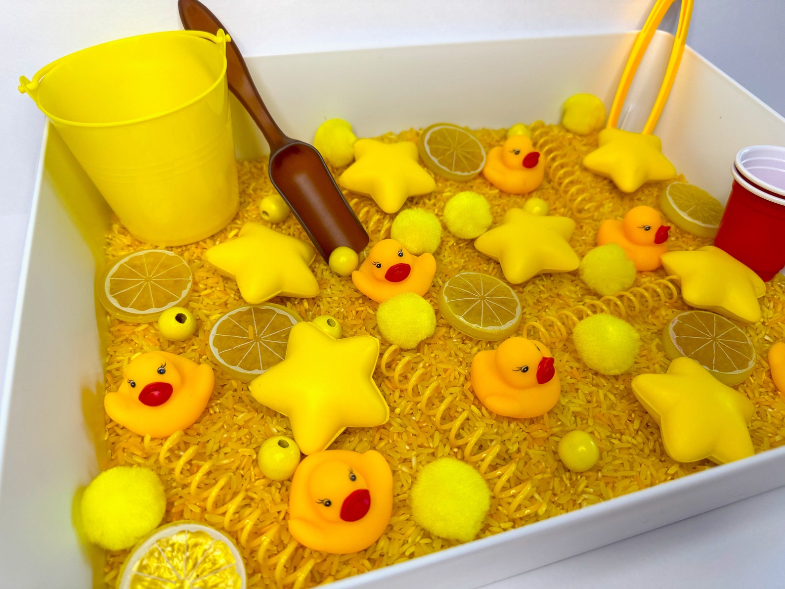 Yellow Sensory Bin, Fine Motor Play, Sensory Play, Learn and Play - Etsy