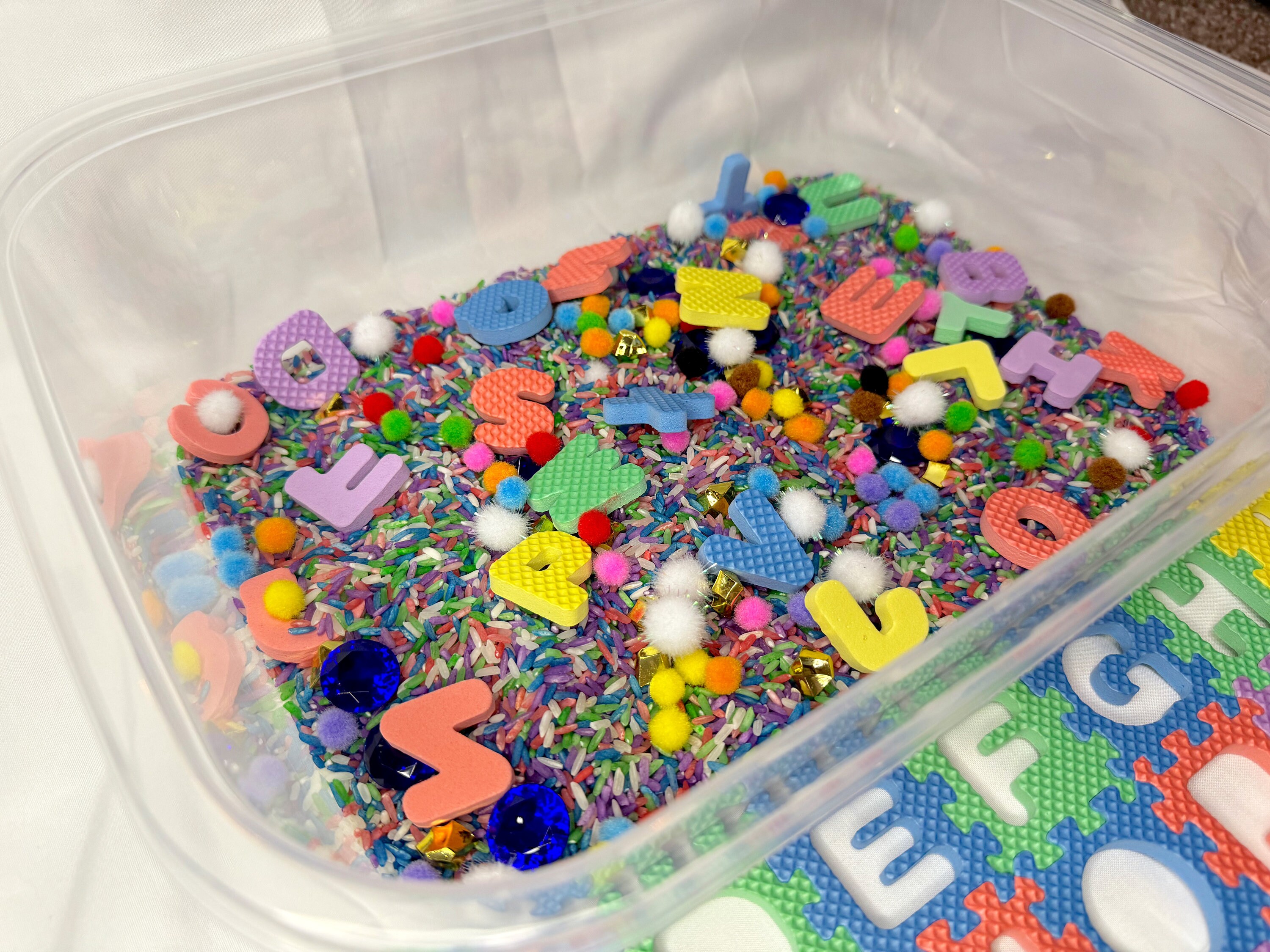 ABC Mat Sensory Bin, Sensory Play, Fine Motor Play, Learn and Play ...