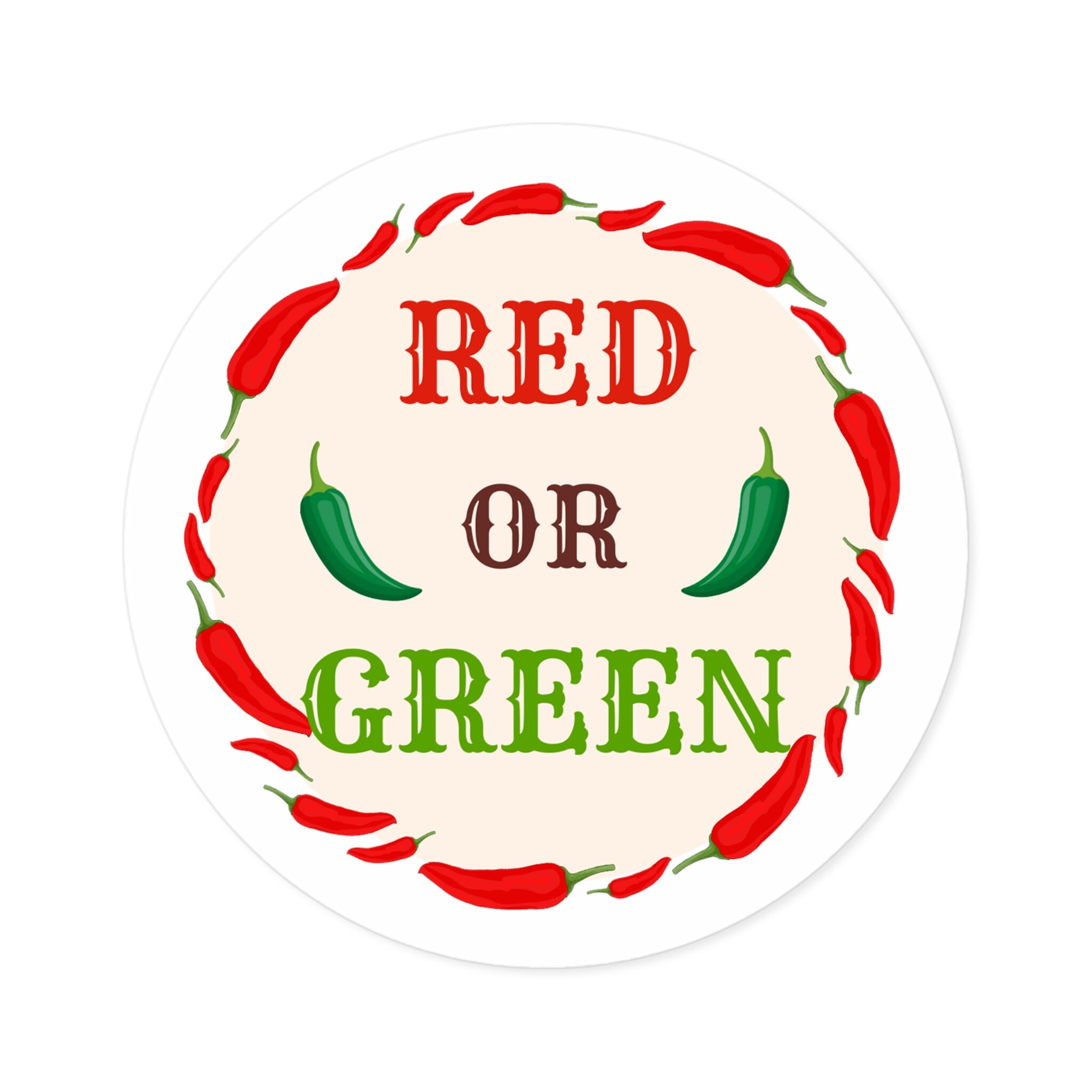 Red or Green Chili Round Stickers, Indooroutdoor - Etsy