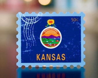 Kansas State Stamp VINYL STICKER - Etsy