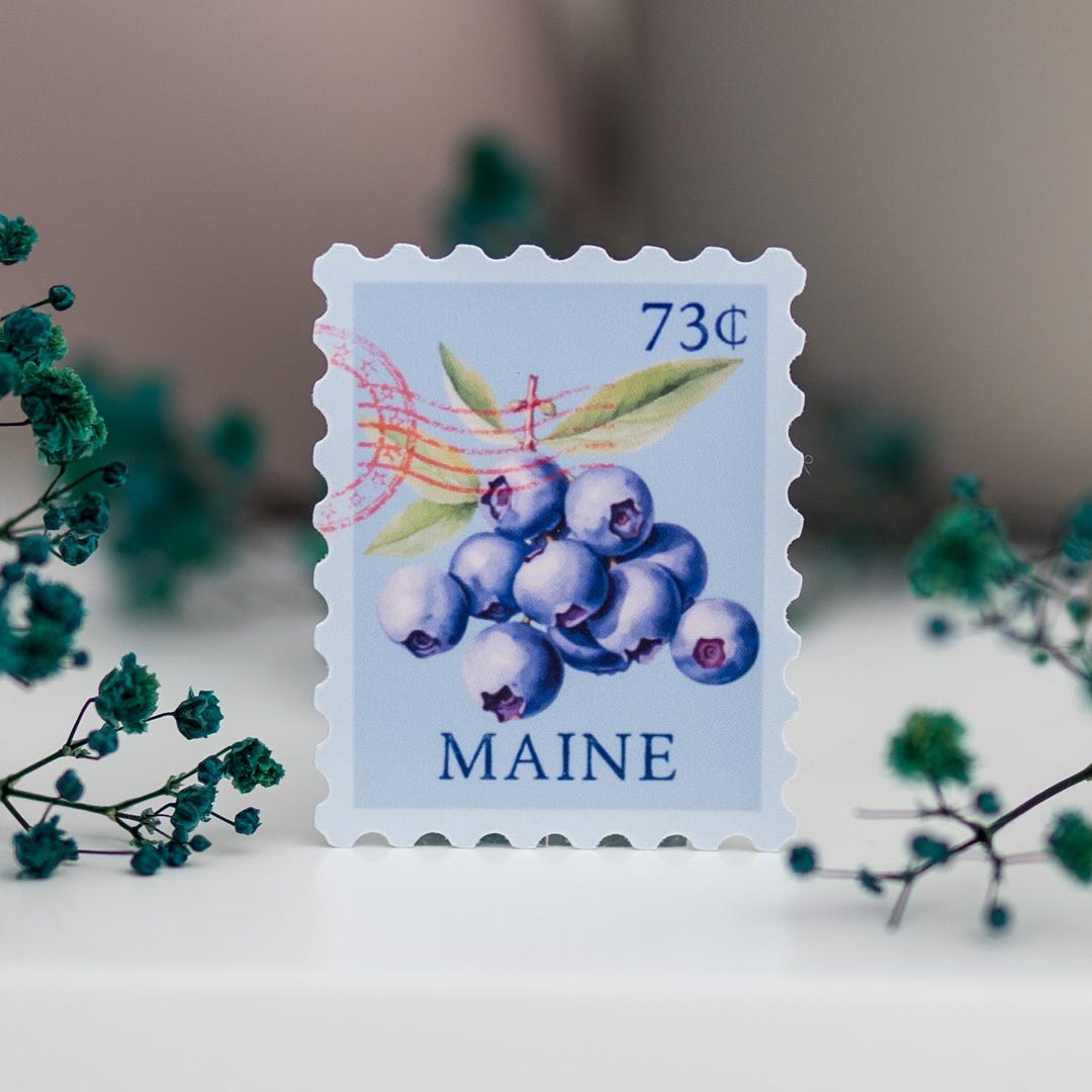 Maine Blueberry Vinyl Sticker | Maine State Travel Stamp | Laptop iPad ...