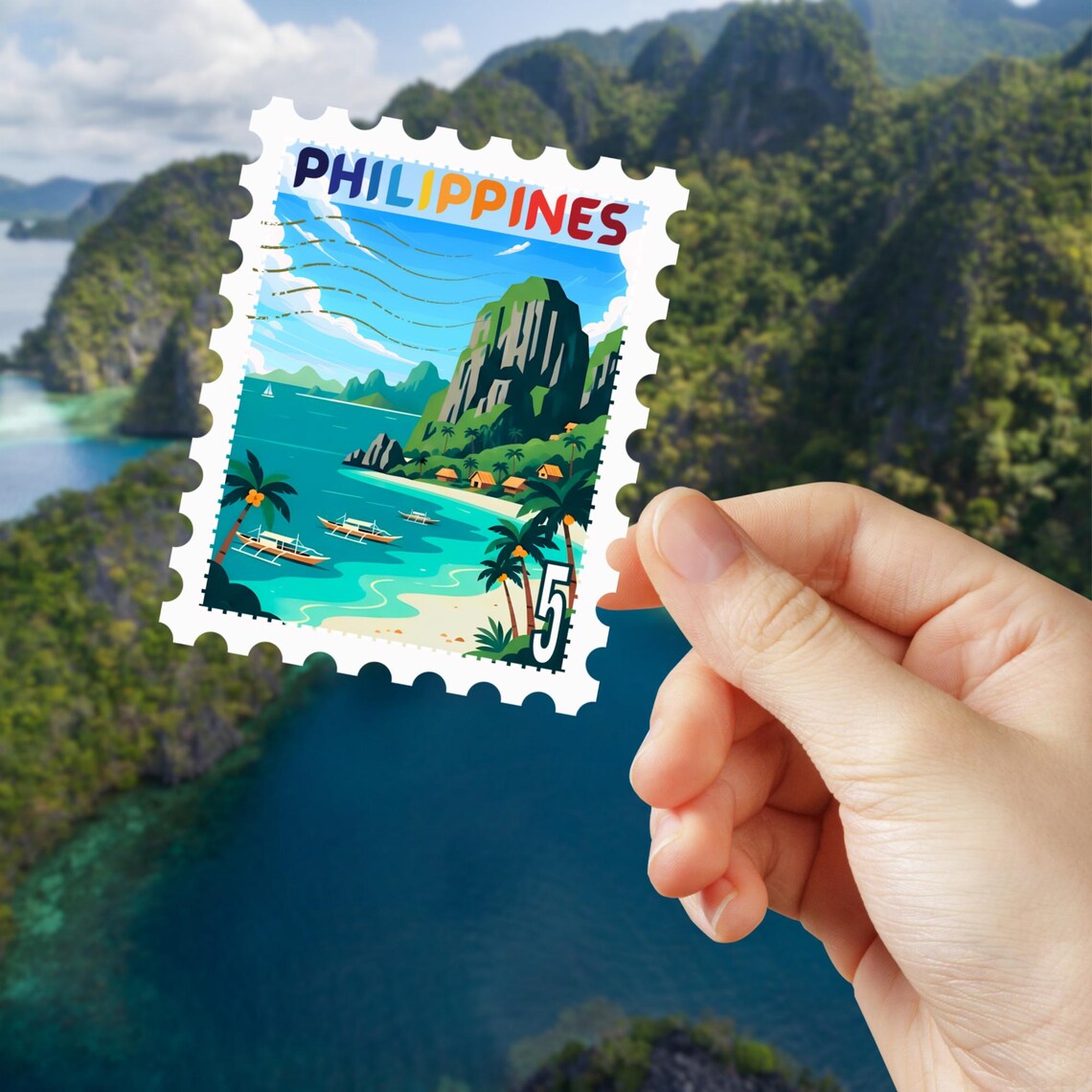 Philippines Travel Stamp Vinyl Sticker | Coron El Nido Palawan Stamp ...