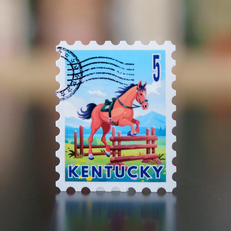 Kentucky Travel Stamp Vinyl Travel Sticker | Kentucky Derby Horse Race ...