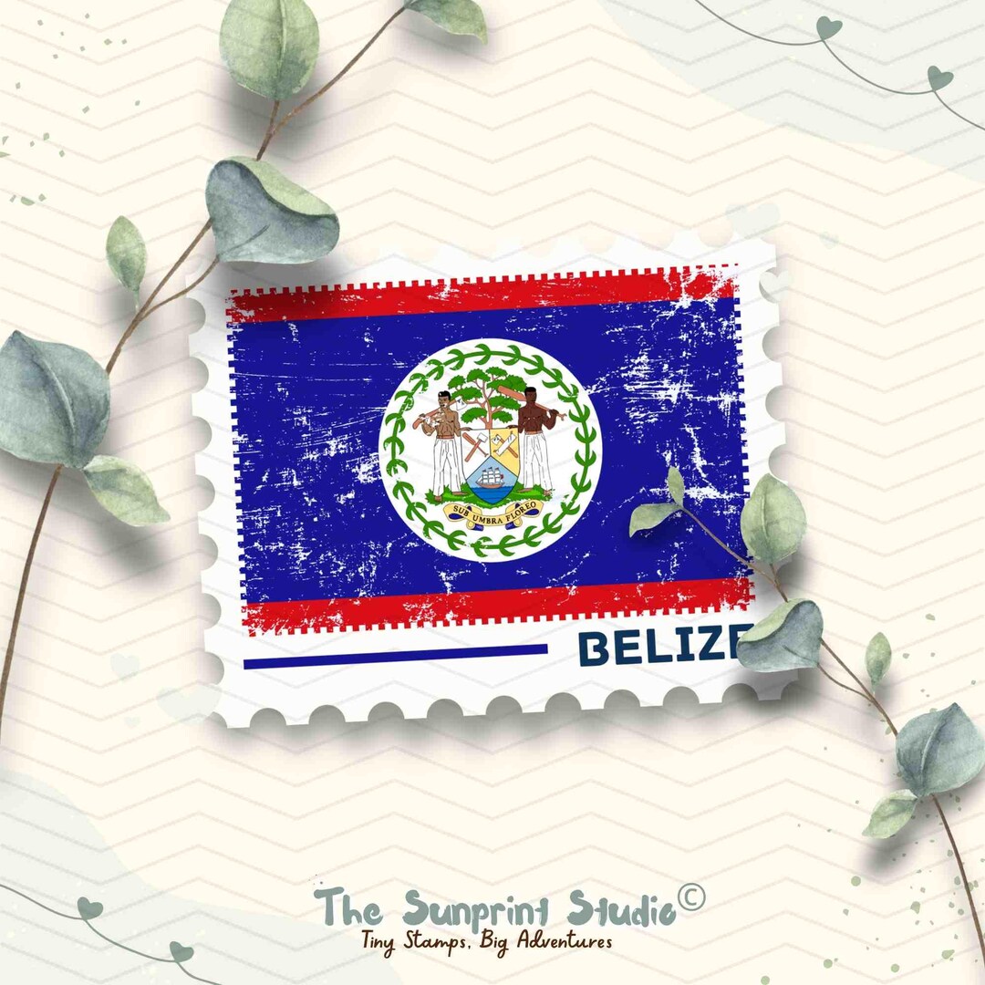 Belize Travel Stamp Vinyl Sticker | Belize Flag Sticker | Laptop ...