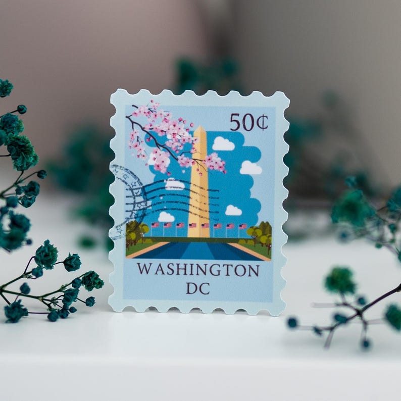Washington DC Vinyl Sticker | Washington National Mall Stamp | Laptop ...