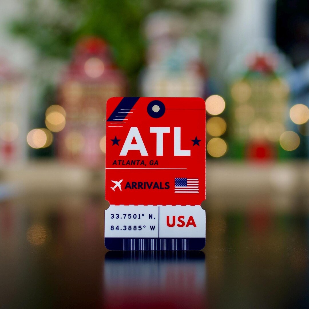 Atlanta ATL Airport Luggage Tag Sticker | Boarding Pass Travel Sticker ...