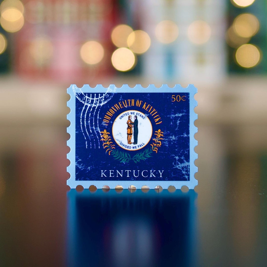 Kentucky State Flag Vinyl Sticker | KY Vintage Postage Stamp | Laptop ...