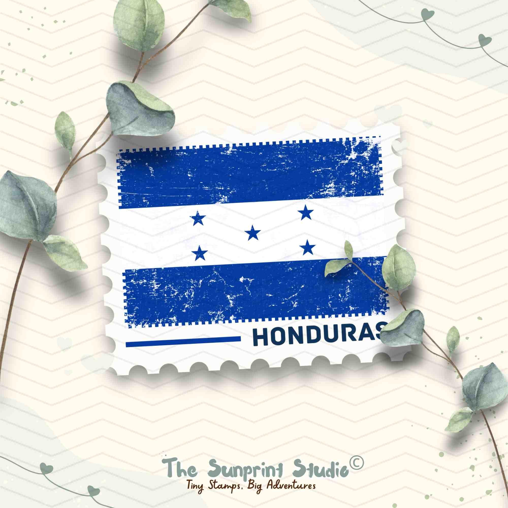 Honduras Travel Stamp Vinyl Sticker | Honduran Flag Stamp Sticker ...