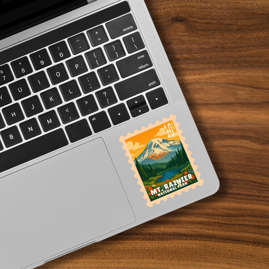 Mt. Rainier National Park Postage Stamp Vinyl Travel Sticker | Laptop ...