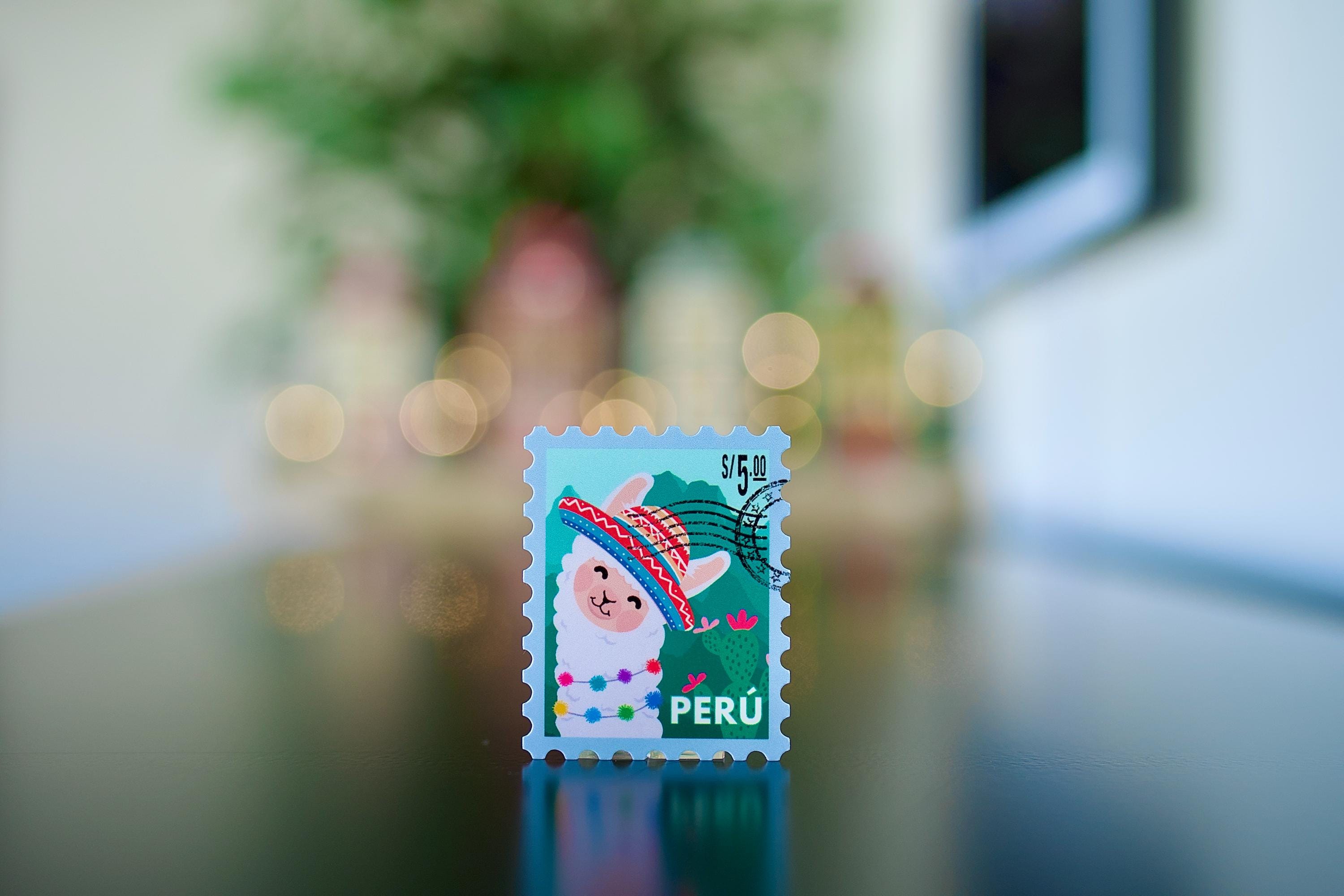 Peru Travel Stamp Vinyl Sticker | Cute Colorful Alpaca Peruvian Stamp ...