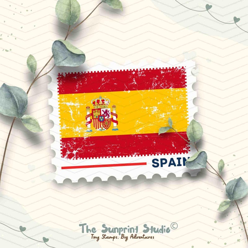 Flag of Spain Stamp - Etsy