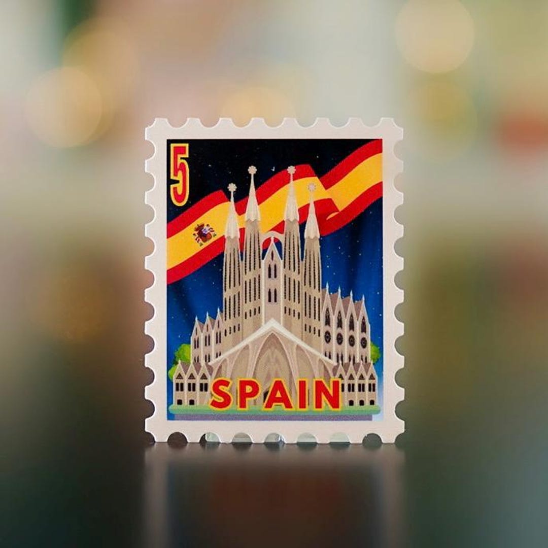 Spain Travel Stamp Vinyl Sticker | Barcelona Spain Sagrada Familia ...