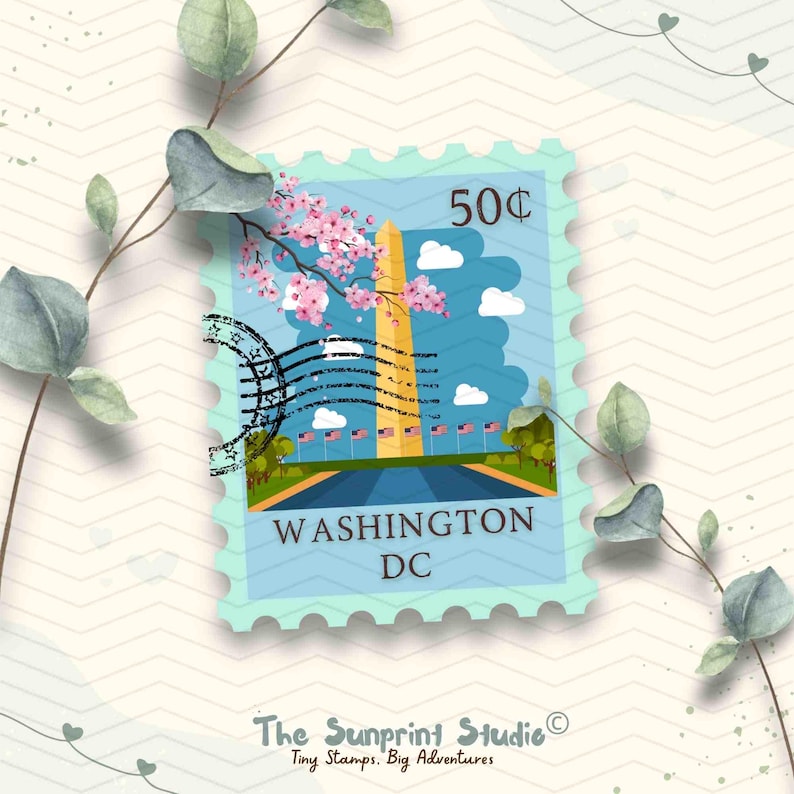 Washington DC Vinyl Sticker | Washington National Mall Stamp | Laptop ...